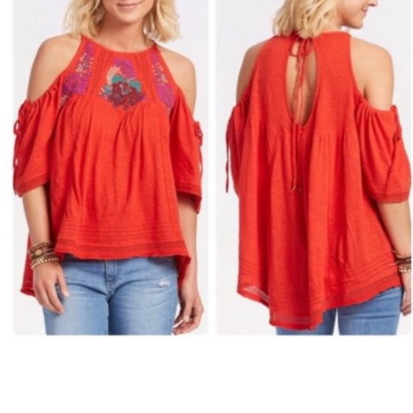 Free People | Tops | Nwot Free People Fast Times Cold Shoulder Top ...